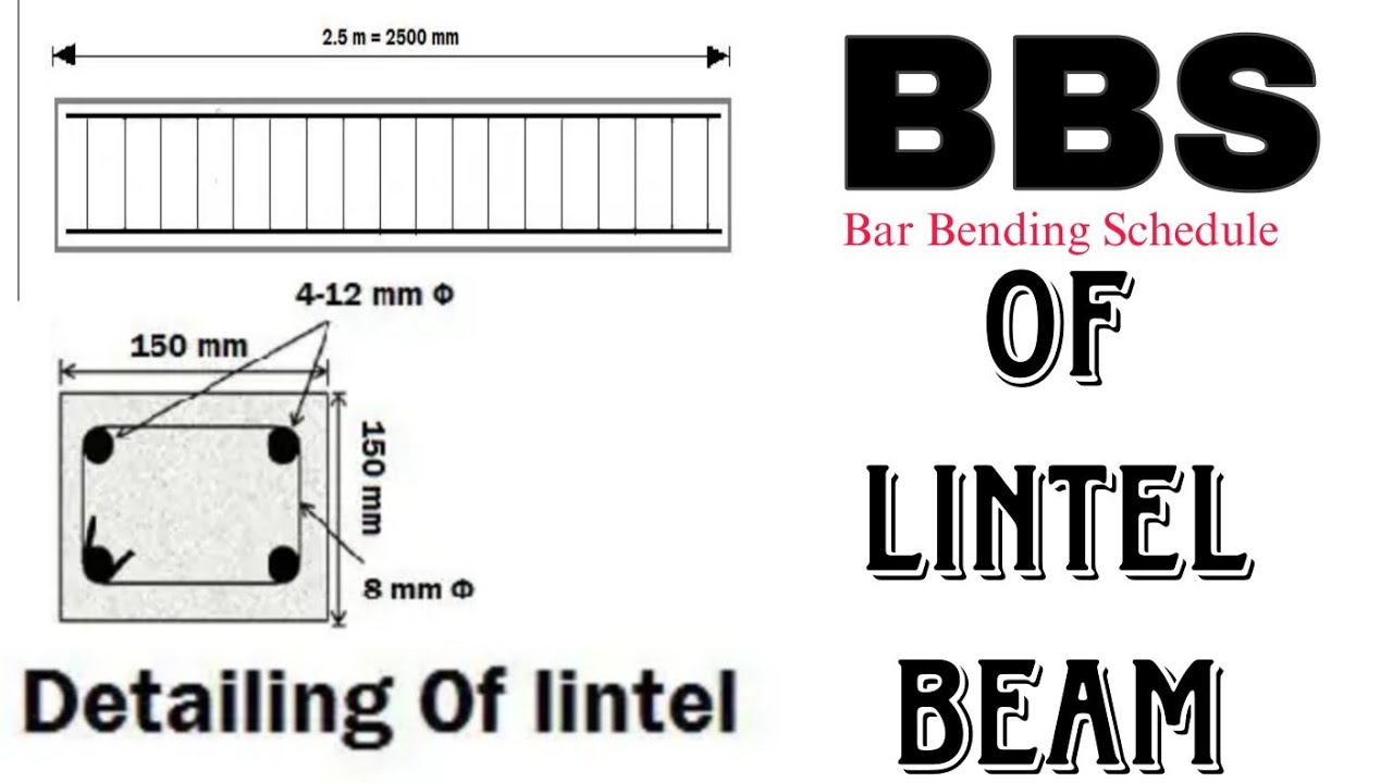 BBS (Bar bending schedule) of Lintel Beam |BBS of Lintel Beam | Steel ...
