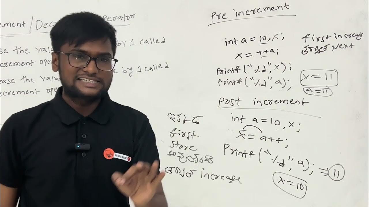 increment and decrement | C Language in Telugu - YouTube