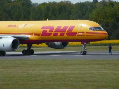 DHL 757-200 departing Lasham (12 May 09) - YouTube