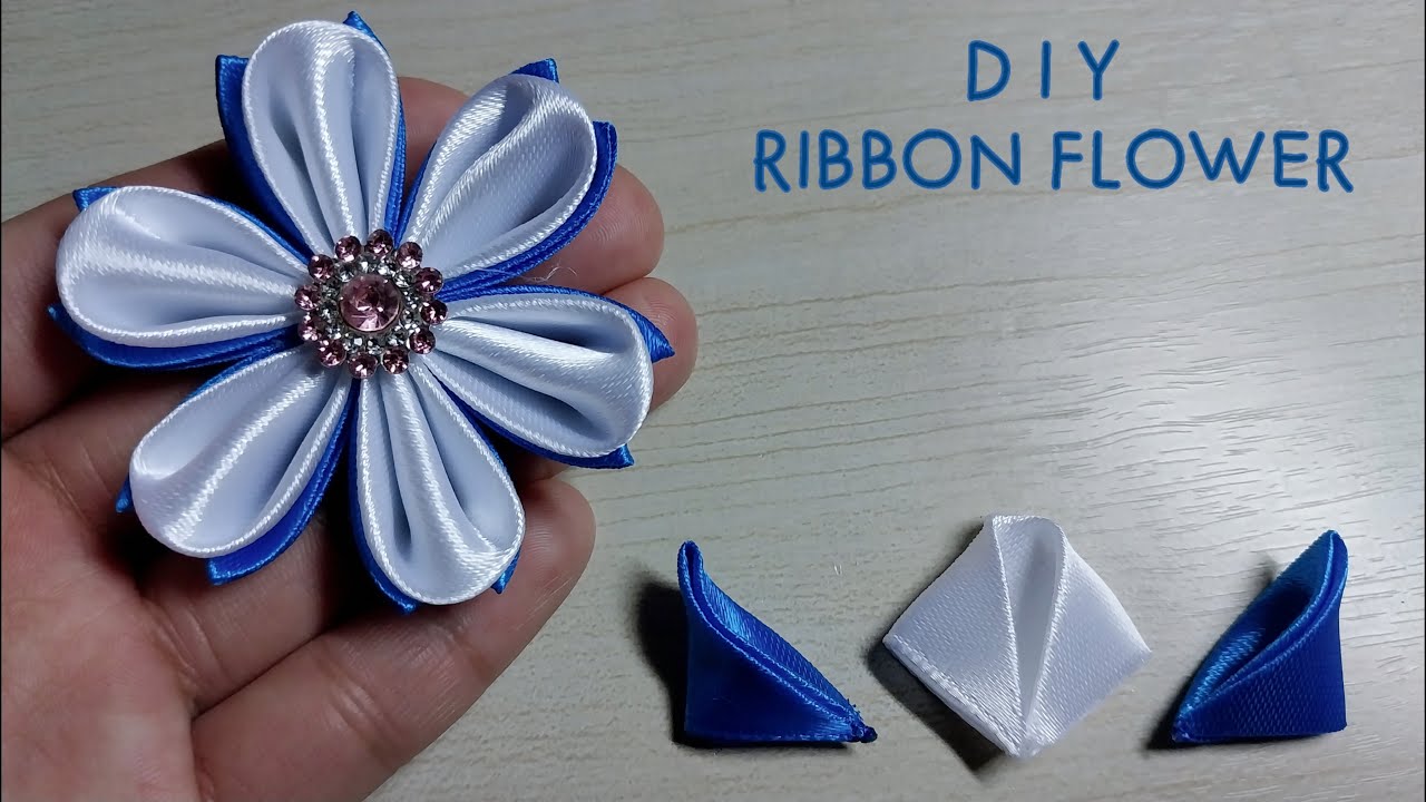 Amazing ribbon flower work | Instructions for making handmade flowers ...
