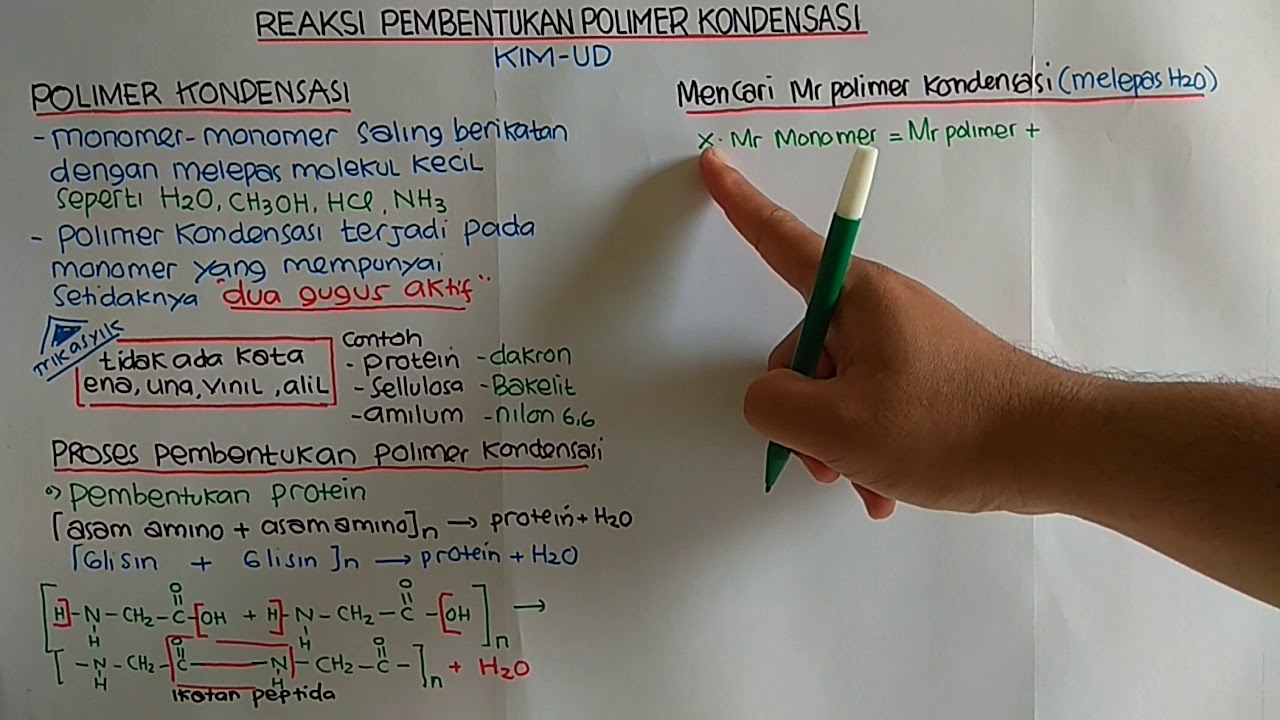 REAKSI PEMBENTUKAN POLIMER KONDENSASI - YouTube
