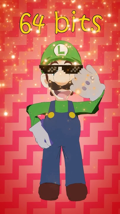 Luigi 64 Bits, 32 Bits, 16 Bits, 8 Bits, 4 Bits, 2 Bits, 1 Bits 😂🤣😂 #mario #mariobro #mariobros ...