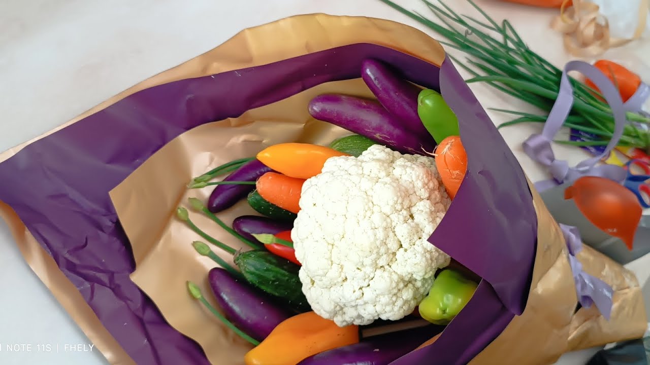 Vegetable Bouquet ni Smiling|Simple Idea Yet Great |Birthday Gift for a ...