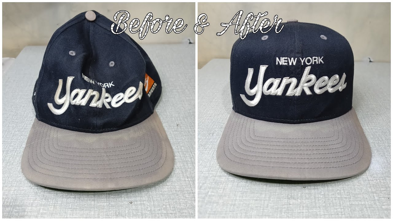 New York Yankees double line script snapback cap restoration - YouTube