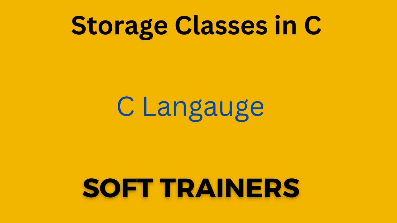 C916 Storage Classes In Cfor Beginners Dr Khaja Masthan Youtube