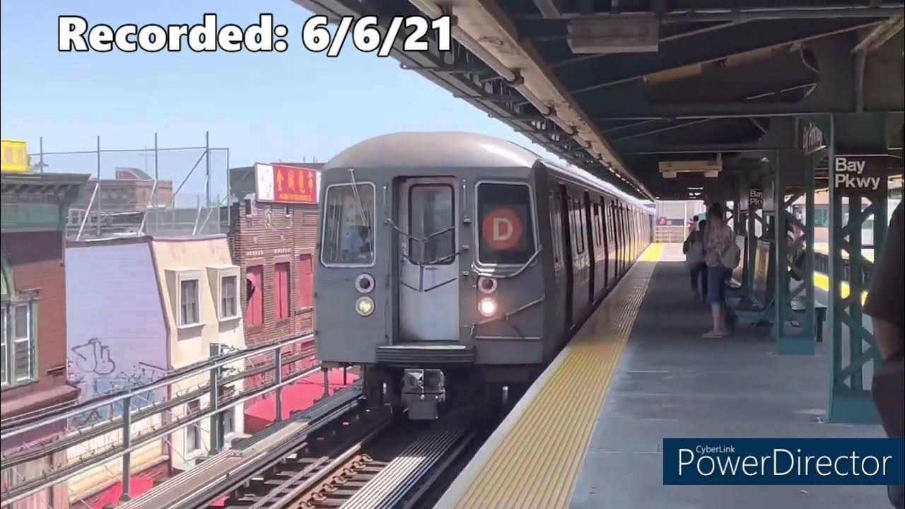 BMT West End Line: Manhattan & Coney Island-bound R68 (D) Train @ Bay Parkway + Ride to 18th ...