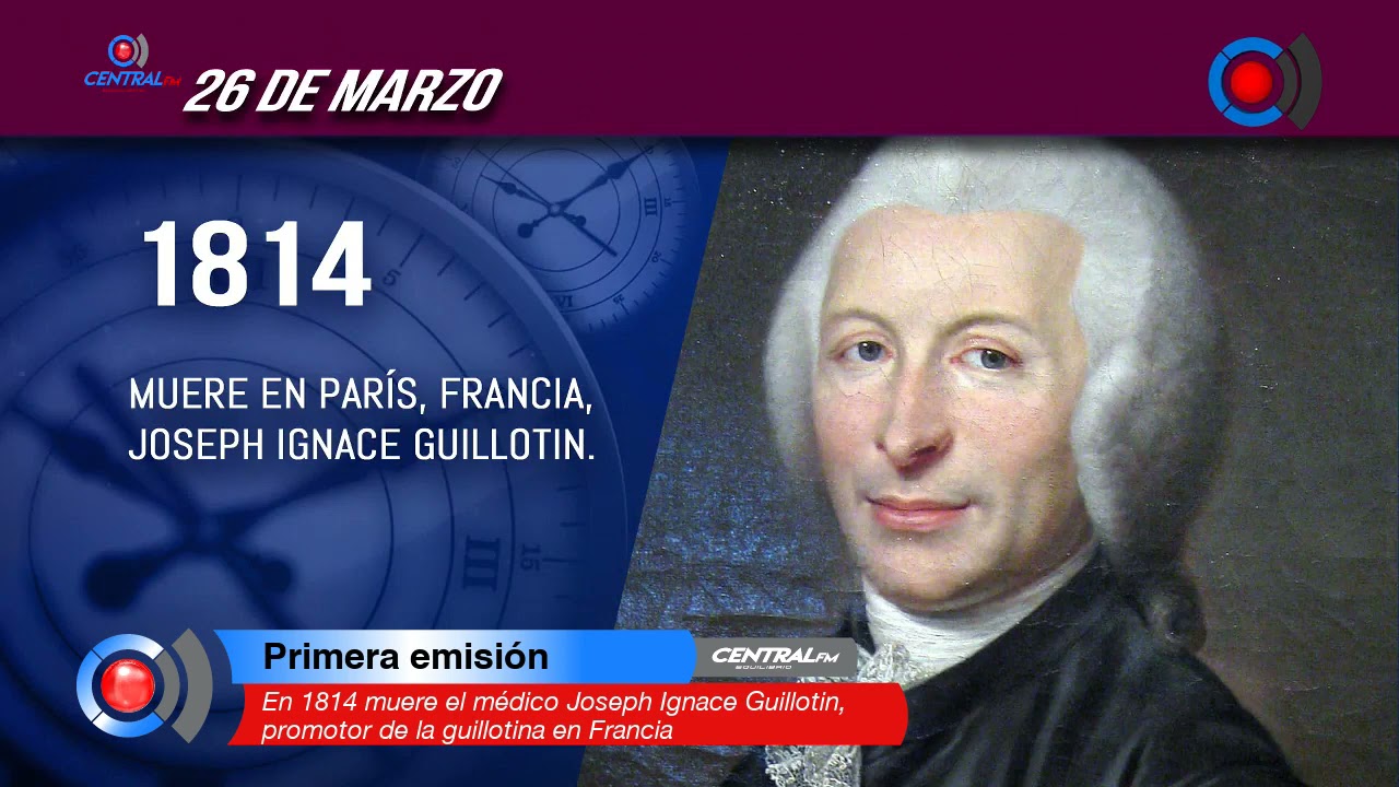 En 1814 muere el médico Joseph Ignace Guillotin, promotor de la ...