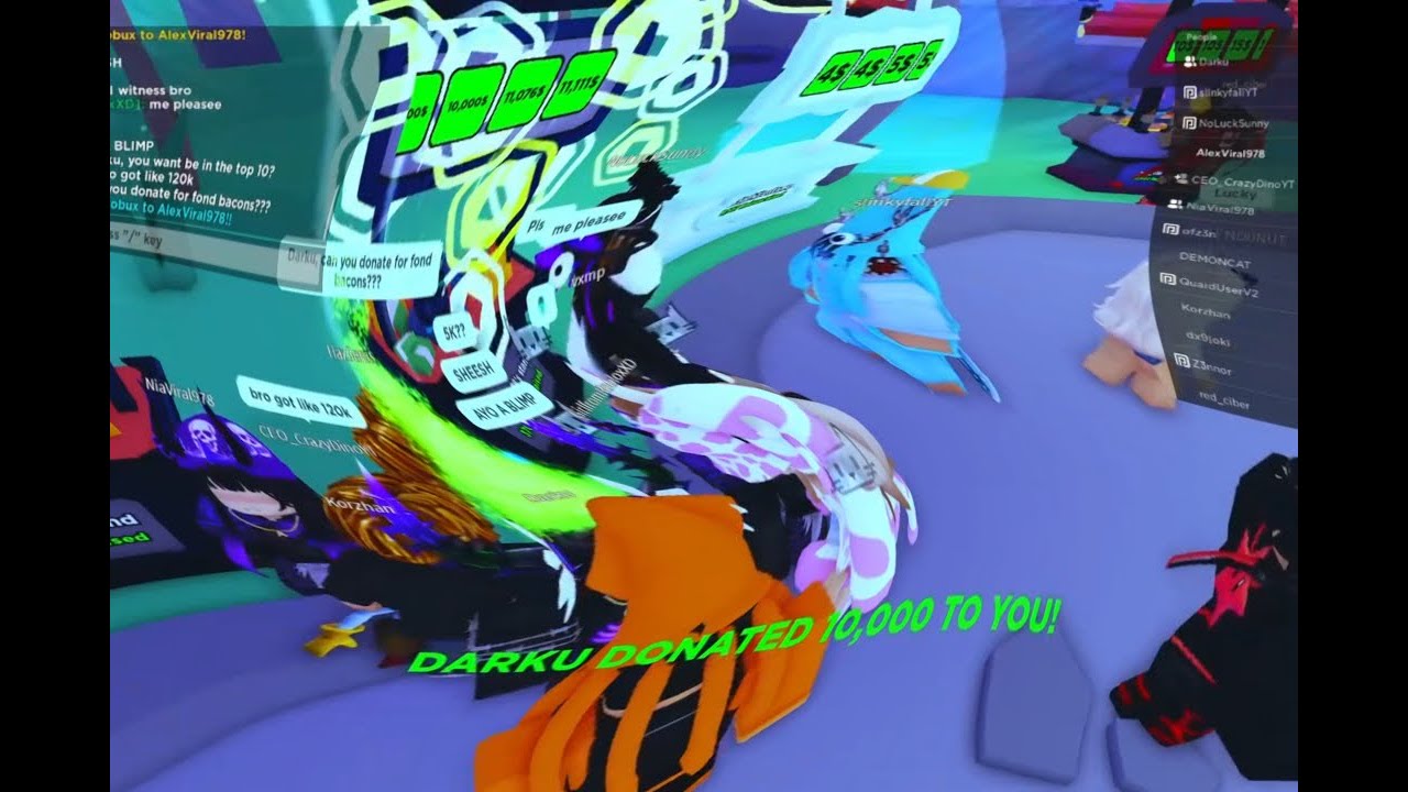 ROBLOX PLS DONATE || Darkestendo Blimps me for third time (10k RBX ...