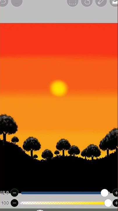 how to draw easy and simple sunset in ibis paint x | #ibispaint #shorts ...