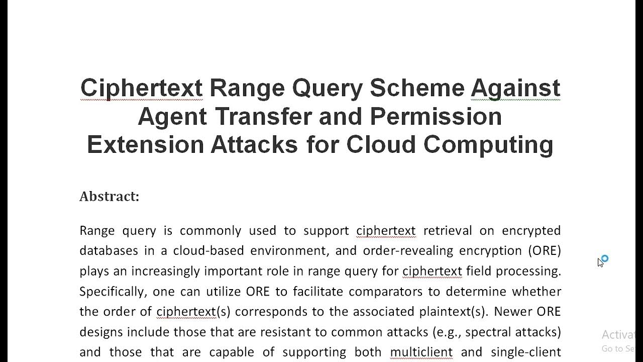 Ciphertext Range Query Scheme Against Agent Transfer and Permission Extension Attacks for Cloud ...