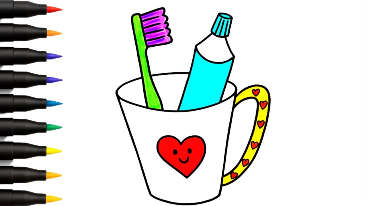 How to Draw Toothpaste & Toothbrush 🪥Cute & Easy Drawing Tutorial - YouTube