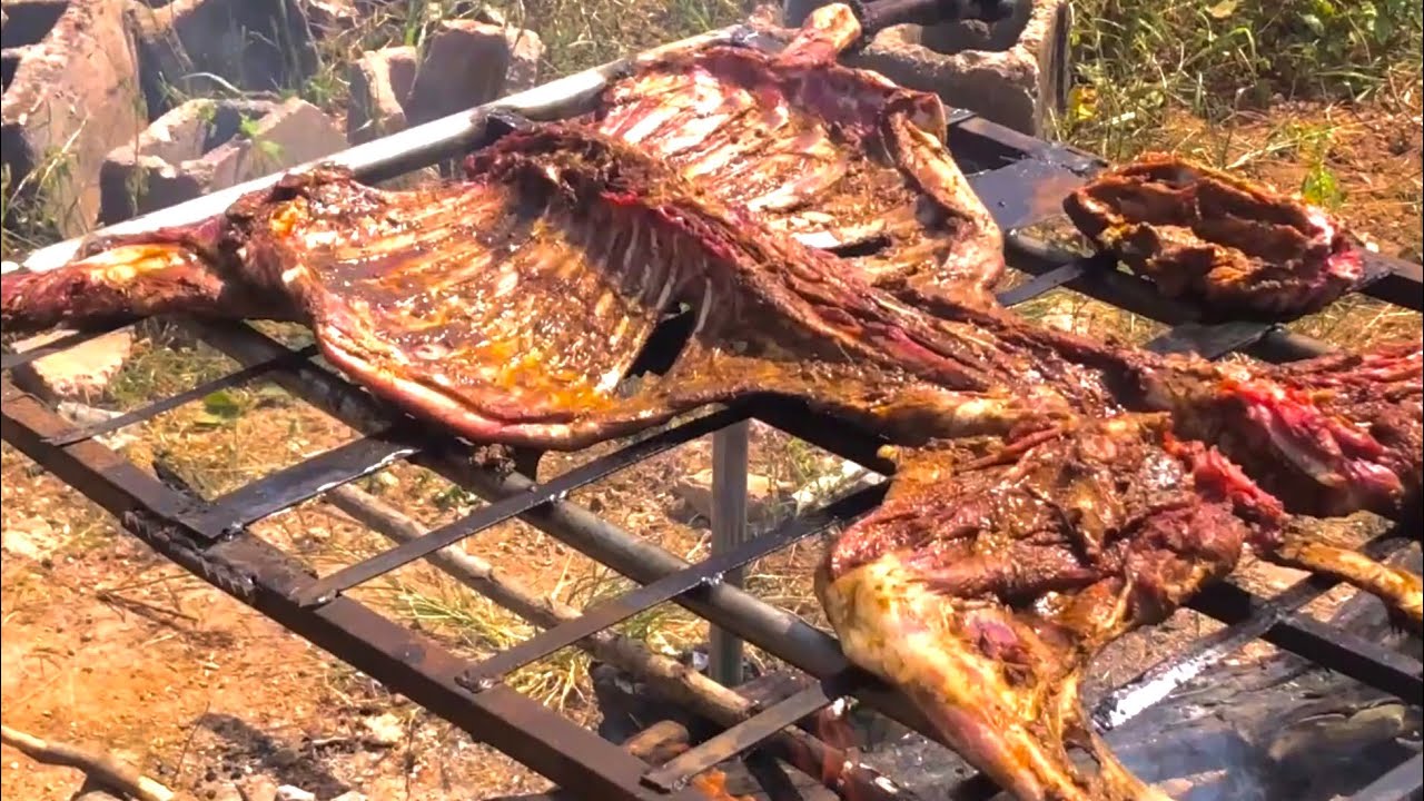 Grilled whole Lamb - Roasting Full Lamb - YouTube