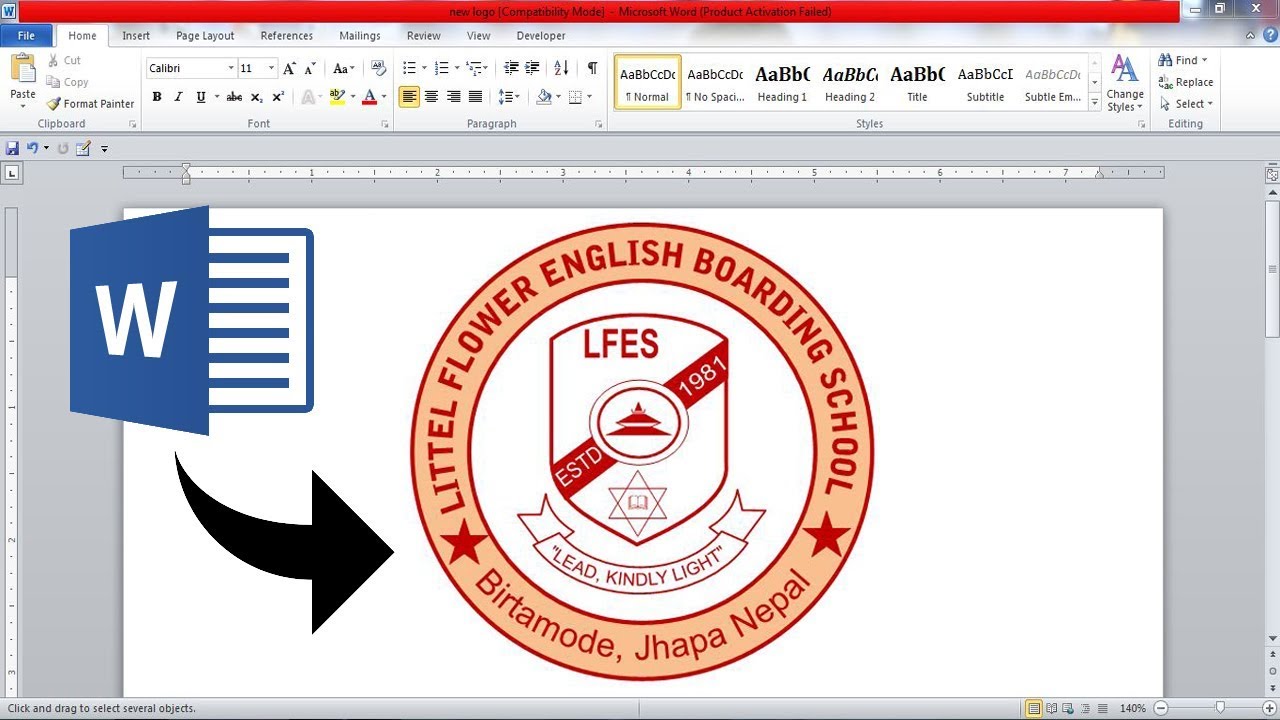 Professional School college logo Design in ms word | How to make best ...