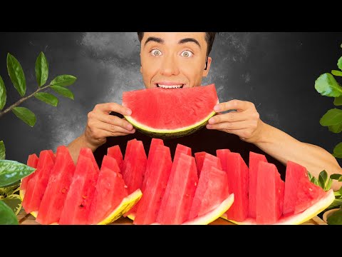 ASMR MUKBANG | RED WATERMELON DESSERT | CRUNCHY EATING SOUNDS