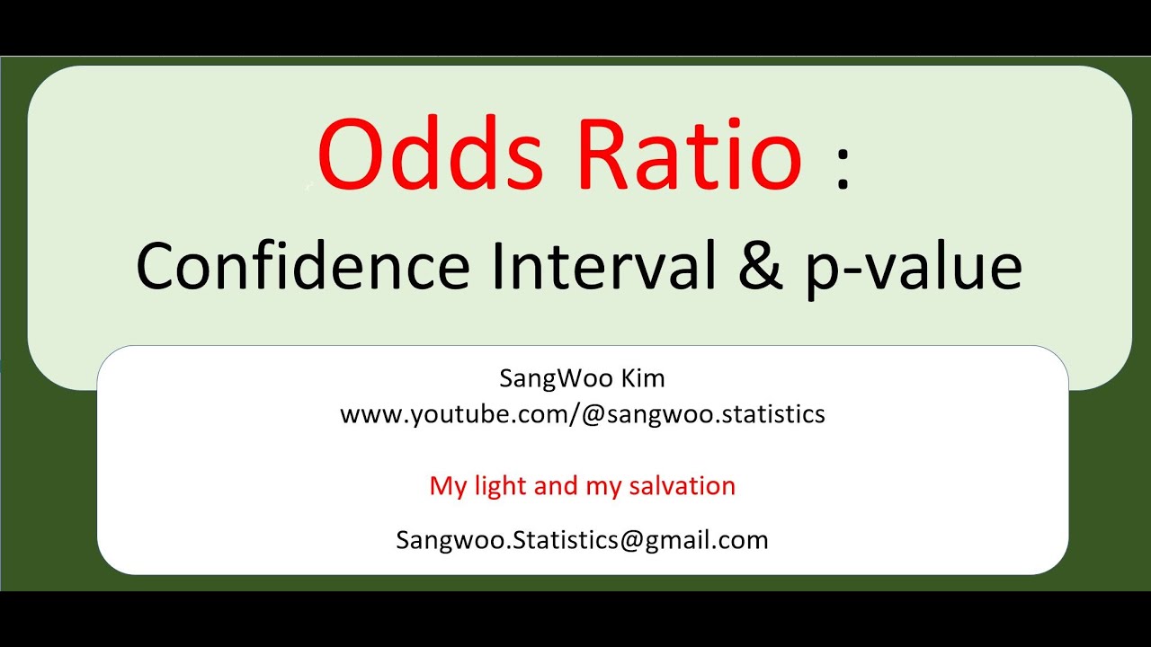 305 Odds Ratio Confidence Interval And P value In Excel And R YouTube 305 Odds Ratio Confidence Interval And P value In Excel And R YouTube