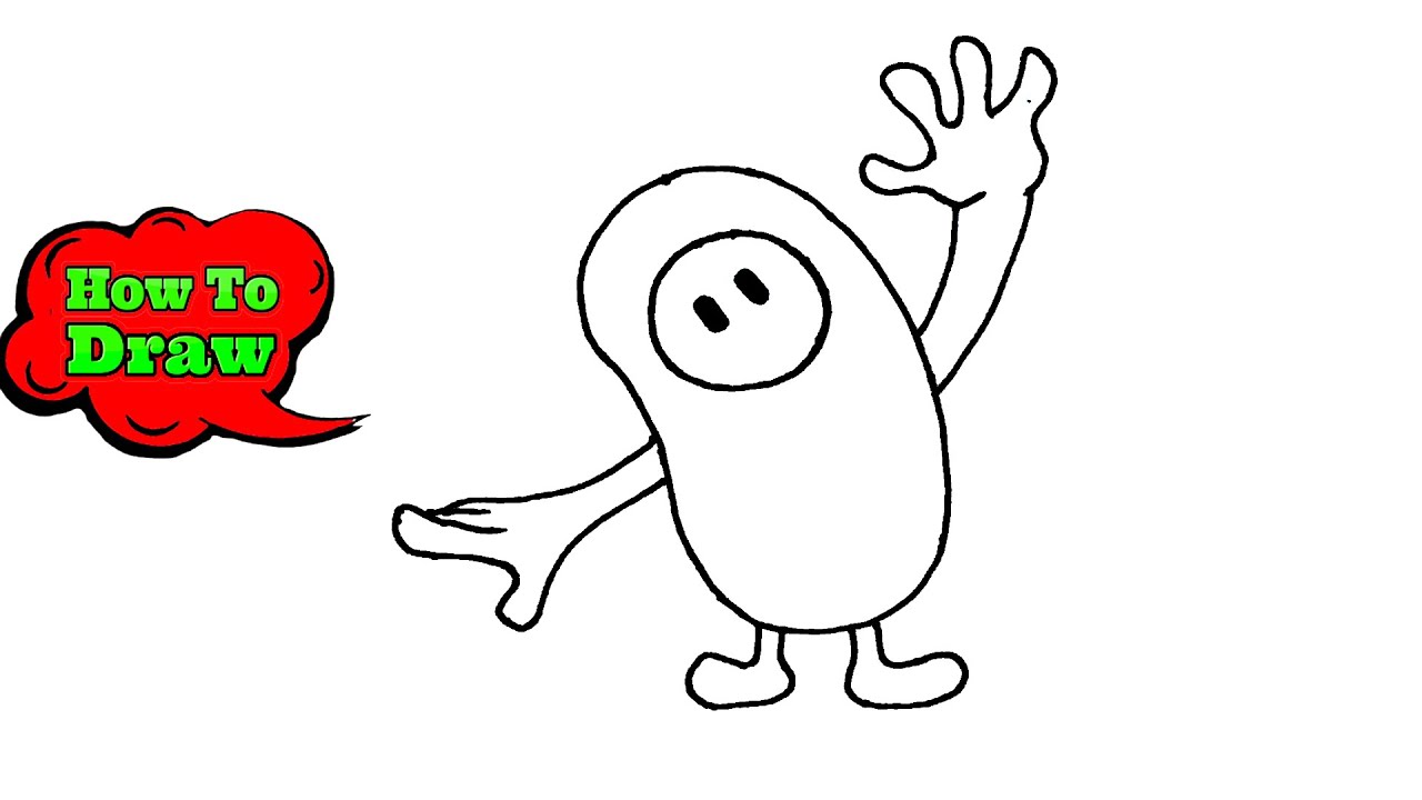 How To Draw Fall Guys Character Step By Step Easy - YouTube
