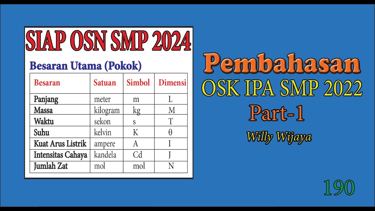 Siap OSN 2024 - Pembahasan OSK IPA SMP Fisika 2022 Part 1 - YouTube