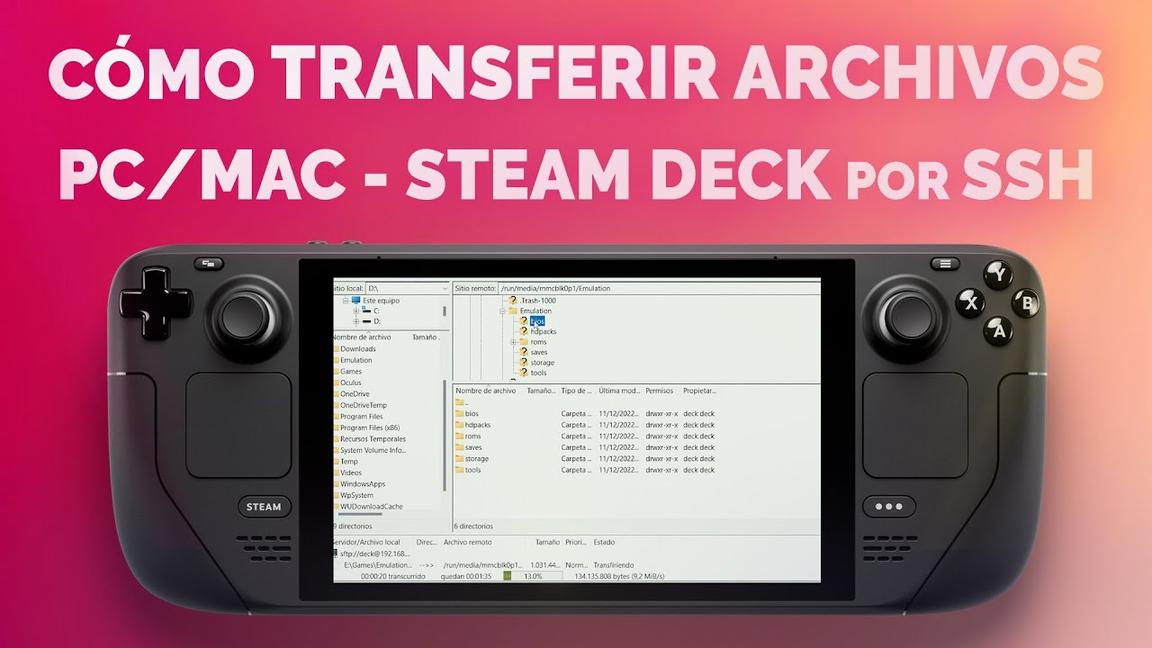 Cómo transferir archivos entre PC/Mac y Steam Deck por SSH 📚 - YouTube
