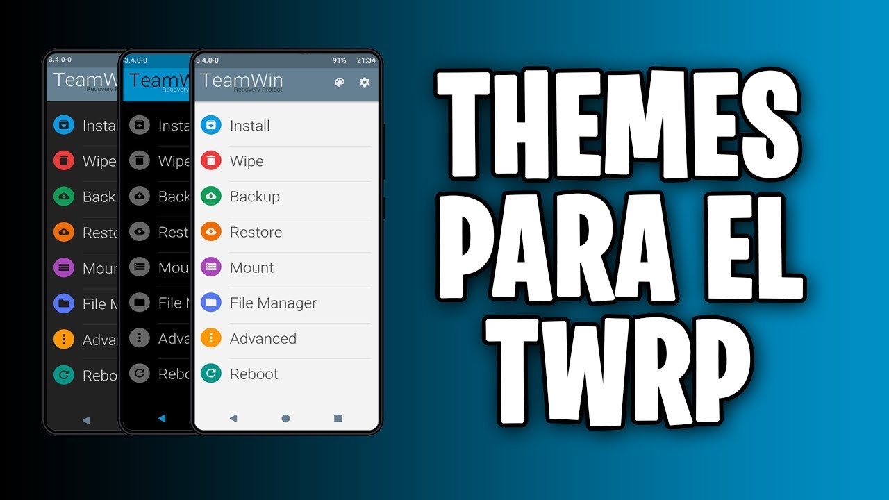 CAMBIA LA APARIENCIA DEL TWRP CON ESTOS INCREIBLES THEMES - YouTube