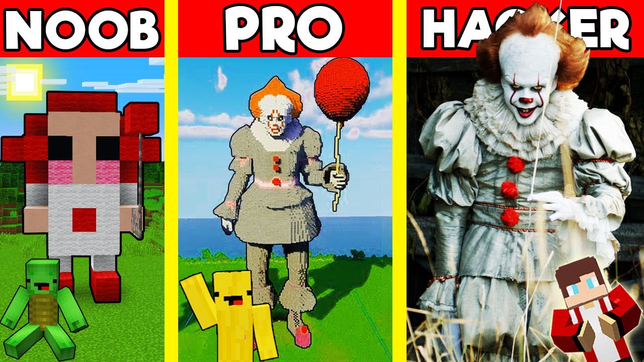 PENNYWISE CREEPY CLOWN Build Battle In Minecraft - NOOB VS PRO ...