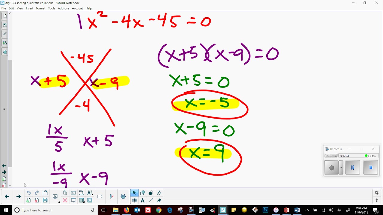 solving quadratic equations factoring or square root property - YouTube