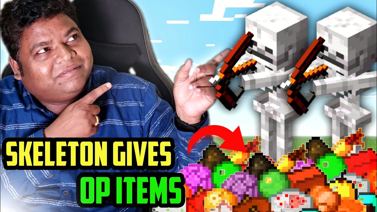 Minecraft but Skeleton give op loot #minecraft - YouTube
