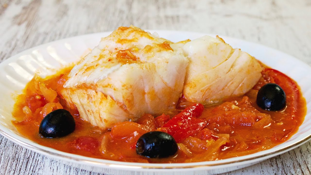 Bacalao con tomate 🍅 Receta Fácil. Dieta Mediterránea. - YouTube