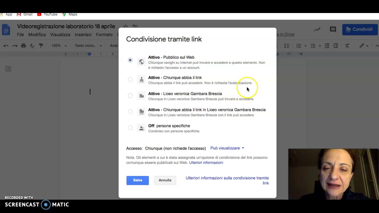 Videolezione tecnica n.1 Google DRIVE- modalità di condivisione di Documenti e Moduli - YouTube
