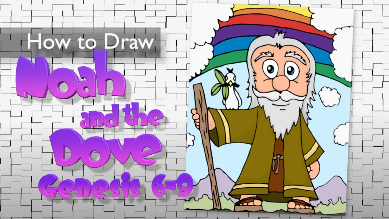 How to Draw Noah and the Dove ️ The Bible ️ Step by Step ️ Frazier ...