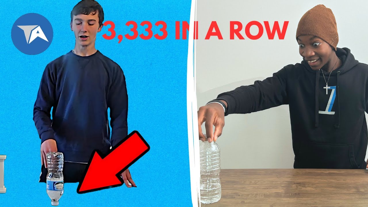 I BEAT That's Amazing's Bottle Flip WORLD RECORD - YouTube