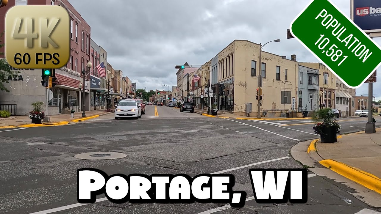 Driving Around Small Town Portage, Wisconsin in 4k Video - YouTube