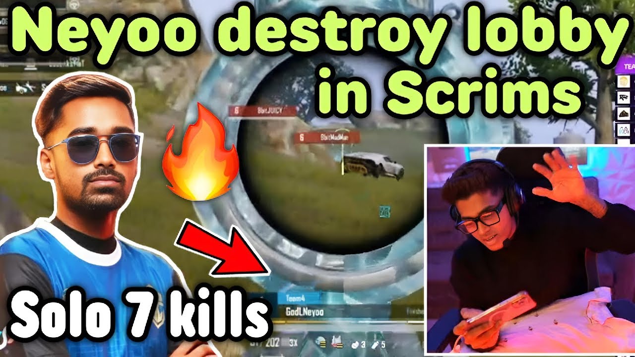 GodL Neyoo destroy lobby solo 7 kills in scrims 🔥 Everyone shocked by ...