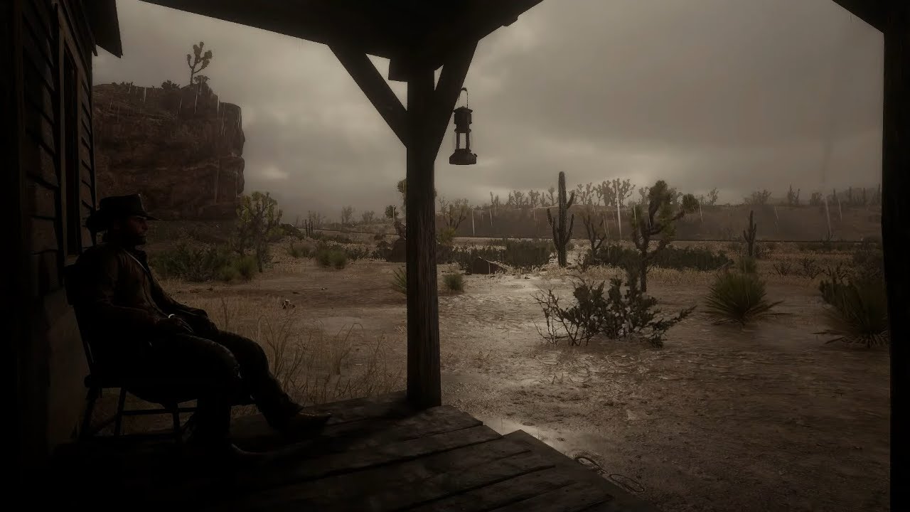 A Rainy Day In The Desert | RDR2 ASMR - YouTube