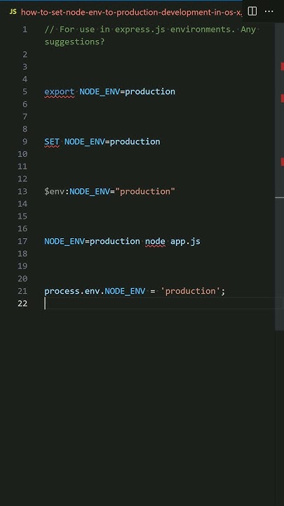 javascript - How to set NODE_ENV to production/development in OS X - YouTube