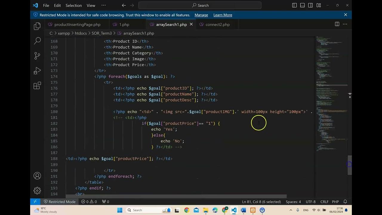 PHP Bubble And Insertion Sort Coding in Xampp - YouTube