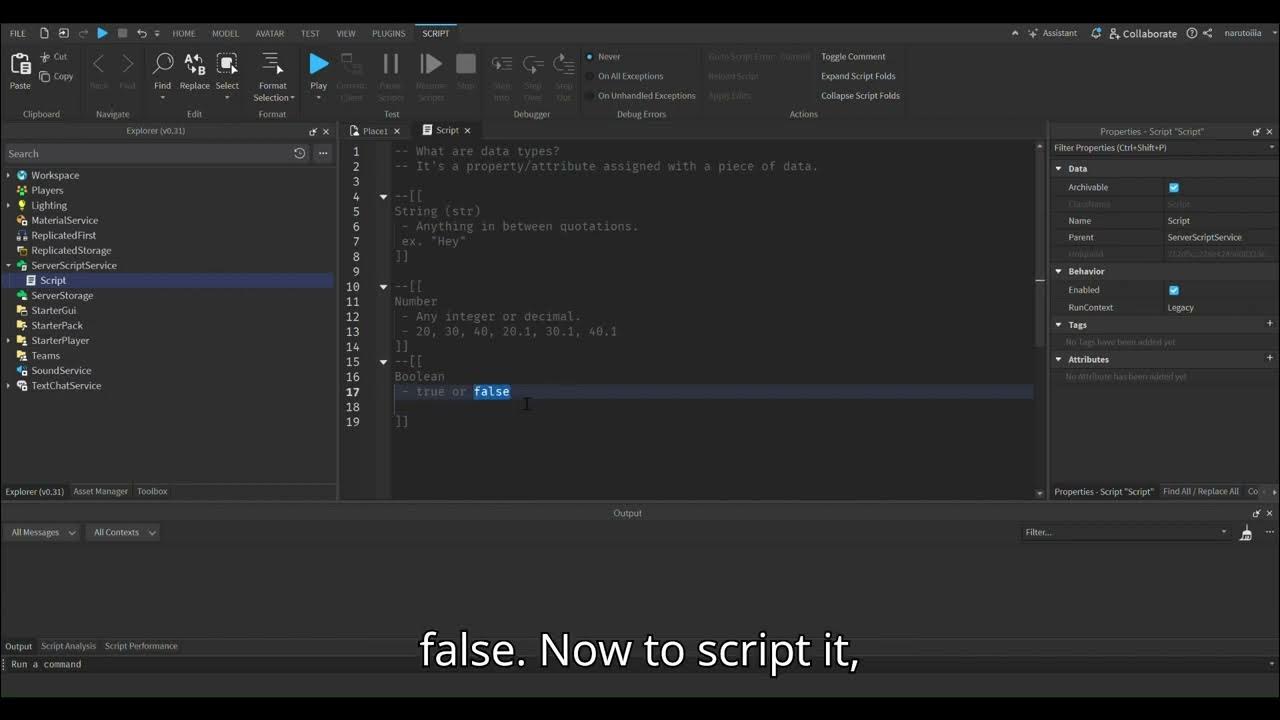 ROBLOX Scripting Fundamentals | Data Types - YouTube