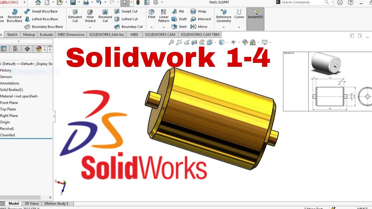 Solidwork Design 1-4 - YouTube