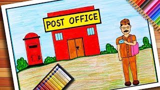 World Post Day Drawing | Postman Drawing Easy | Post Of... | Doovi