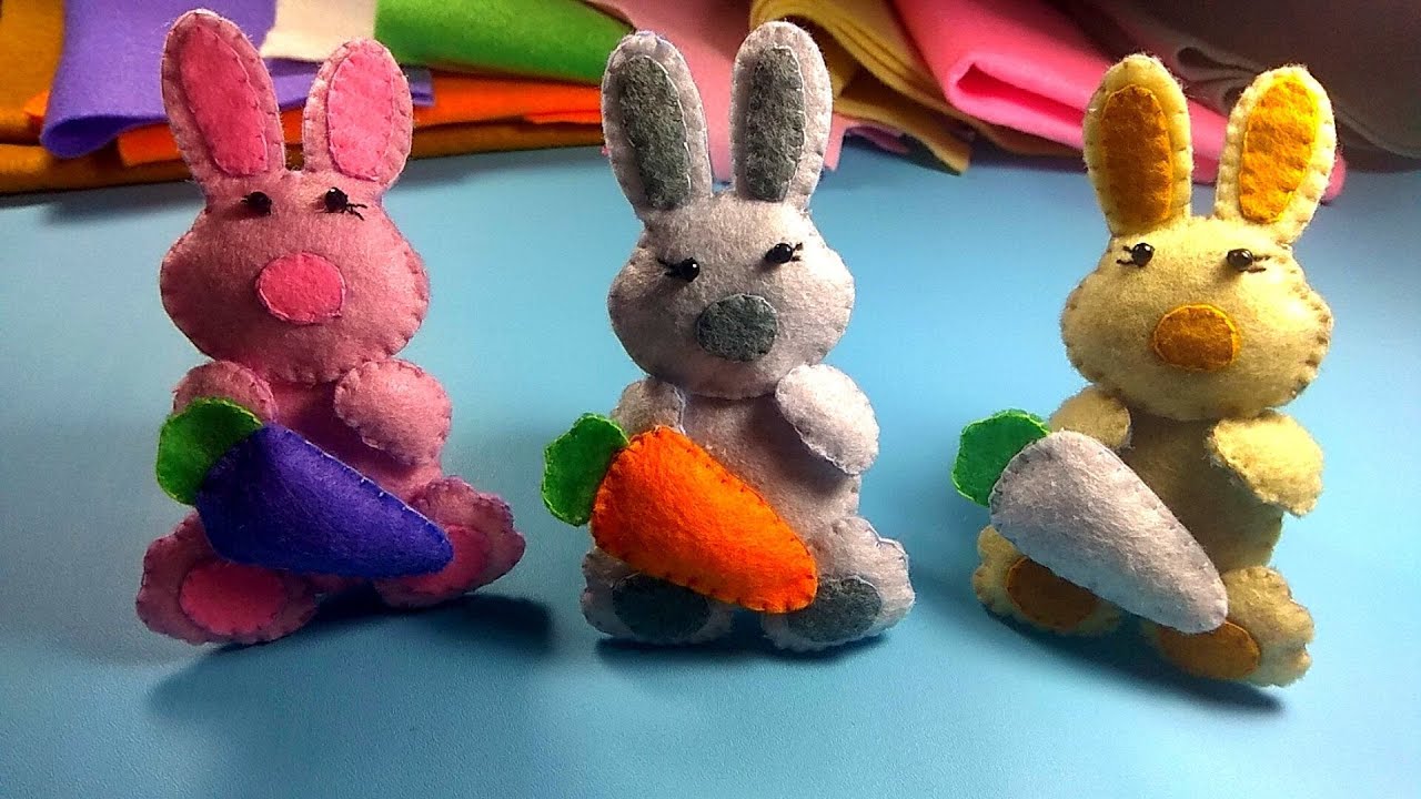 How to make Rabbit Felt Tutorial | Free PDF Template - YouTube