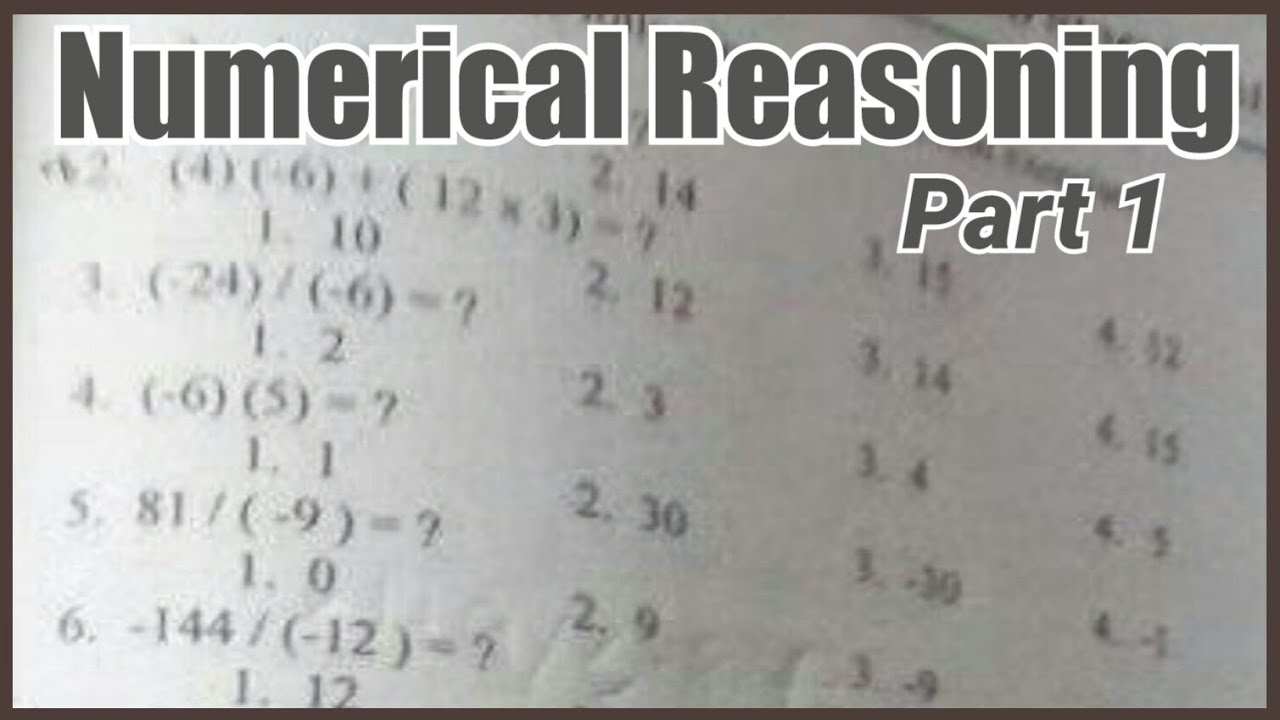 Part 1: Civil Service Numerical Reasoning Test [Basic Math | PEMDAS ...