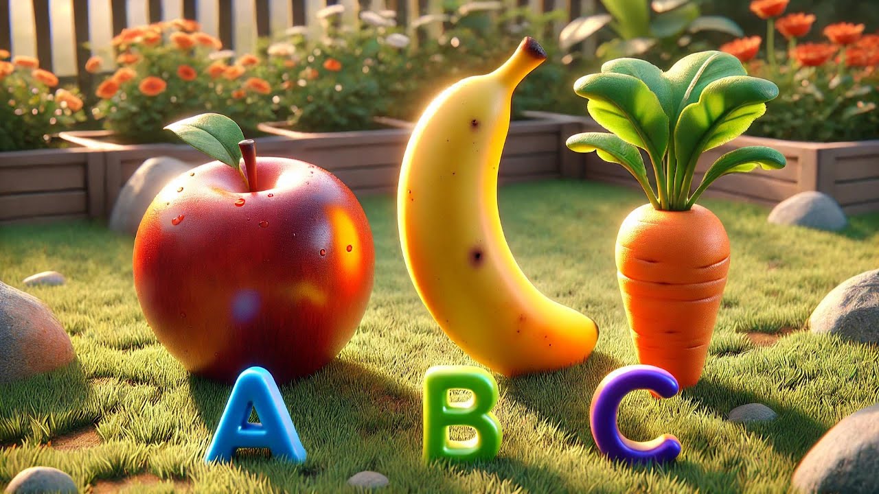 ABC Song for Kids: Learn A to Z with Colorful Fruits and Vegetables ...