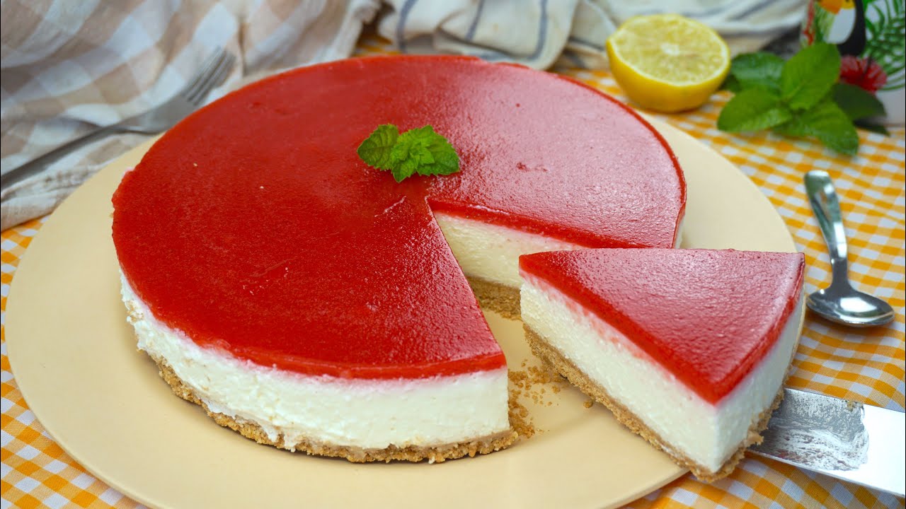 Cheesecake de fresa | Sin horno - YouTube