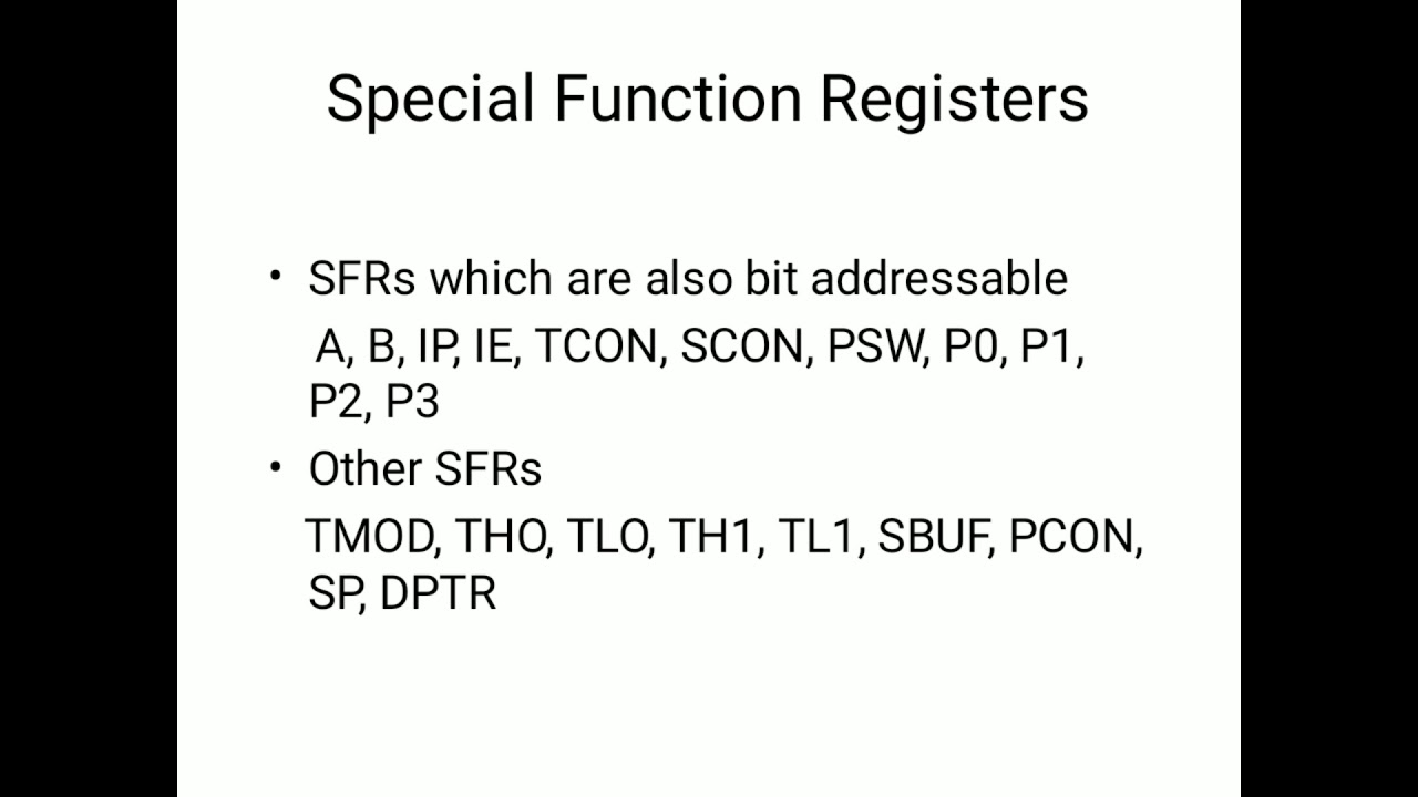 8051 microcontroller SFR - YouTube