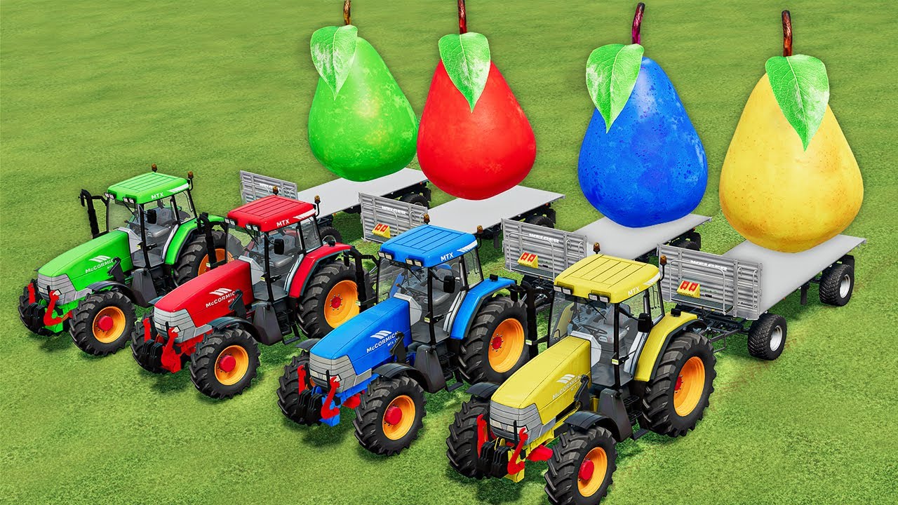 Fruit of Colors! BIG PEAR transport w/ Colored MCCORMICK TRACTORS ...