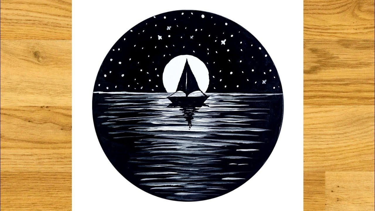 Pencil drawing in a circle easy drawing scenery step by step - YouTube