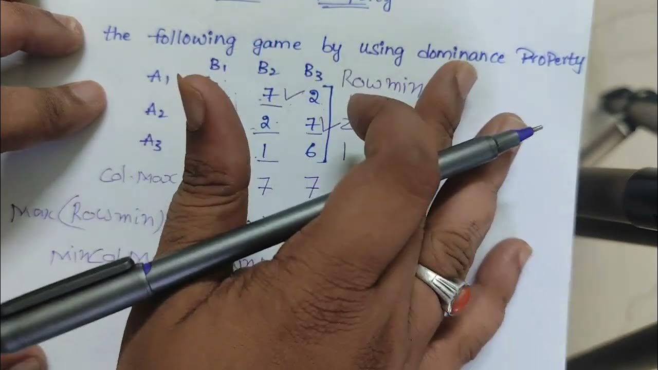 GAME THEORY !!! MIXED STRATEGY !!! DOMINANCE PROPERTY !!! OPTIMIZATION TECHNIQUES !!! - YouTube