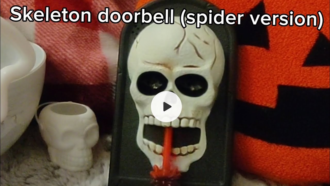 Spooky Skeleton doorbell With a Spooky spider surprise - YouTube