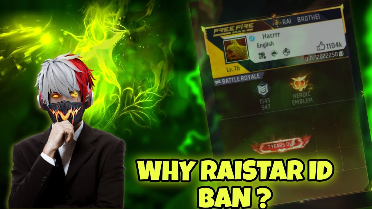RAISTAR ID BANNED 😭😭|Kya Raistar Quit Kar Raha hai free fire ?😰india ...