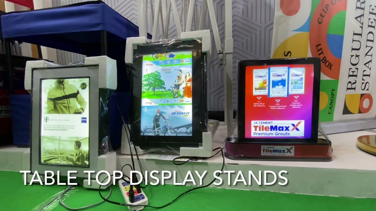 Table Top Roll up LED display stand , Low cost display stand in India ...