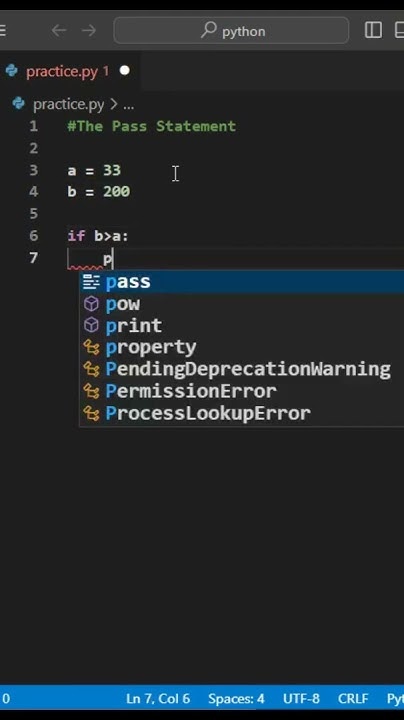 The Pass Statement Python Pythonprogramming Coding Code Pythoncoding Youtube